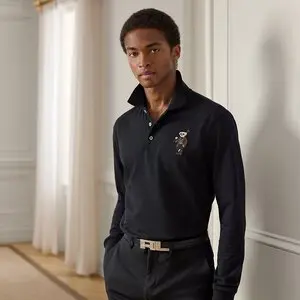 Ralph Lauren Polo Bear Cotton-cashmere Polo Shirt - Classic Black