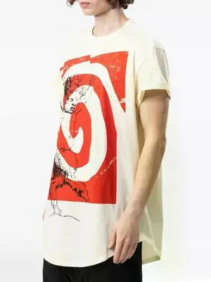 VIVIENNE WESTWOOD Swirl-print Asymmetric T-shirt - Yellow