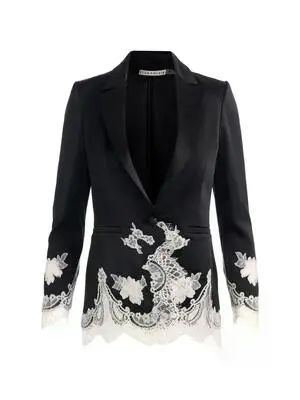 Alice + Olivia Breann Lace-trim Blazer - Black