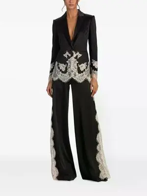 Alice + Olivia Breann Lace-trim Blazer - Black