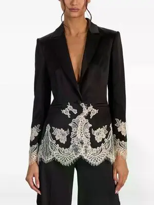 Alice + Olivia Breann Lace-trim Blazer - Black