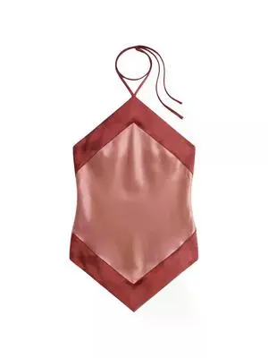 REFORMATION Jillian Silk Top - Pink