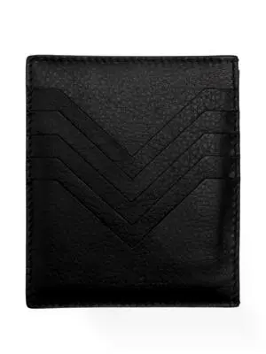 Rick Owens Chevron-stitched Leather Card Holder - Black