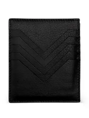 Rick Owens Chevron-stitched Leather Card Holder - Black
