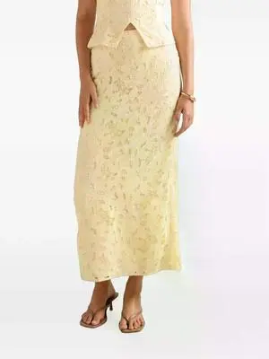 EVER NEW Andie Floral-embroidered Lace Maxi Skirt - Neutrals