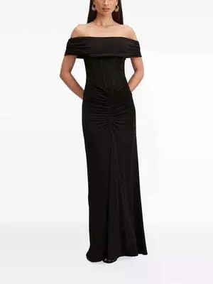 EVER NEW Ania Ruched Bardot Maxi Dress - Black
