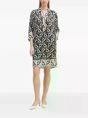MARC AUREL Monogram-print Mini Dress - Black