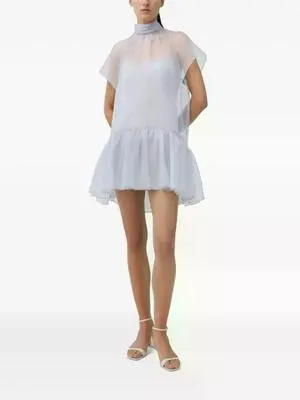 Simkhai Beaux Tiered Organza Mini Dress - Blue