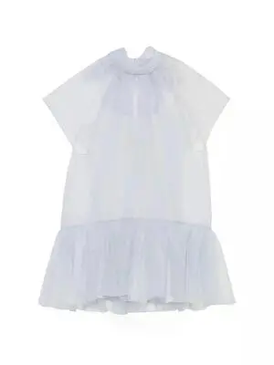 Simkhai Beaux Tiered Organza Mini Dress - Blue