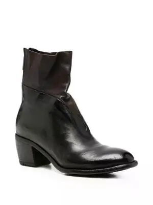LEMARGO Rear-zip Leather Ankle Boots