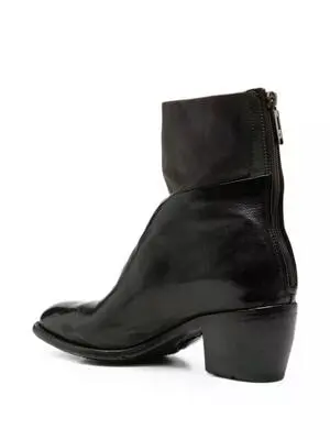 LEMARGO Rear-zip Leather Ankle Boots