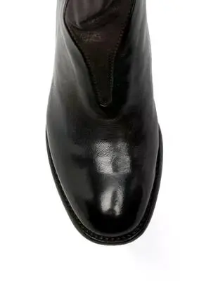 LEMARGO Rear-zip Leather Ankle Boots