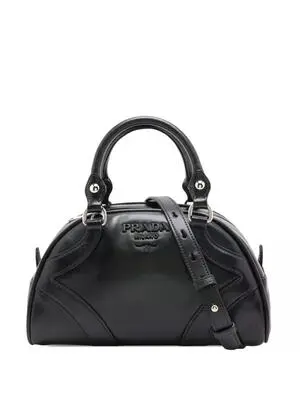 Prada 2000-2010 Vitello Drive Bowling Bag Satchel - Black