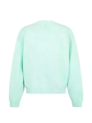 WILLY CHAVARRIA V-neck Logo-embroidered Sweater - Green