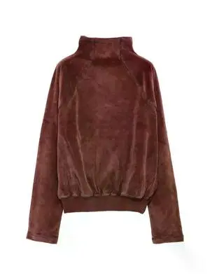 BASERANGE Velvet High-neck Sweatshirt - Brown
