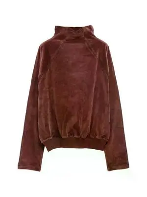 BASERANGE Velvet High-neck Sweatshirt - Brown