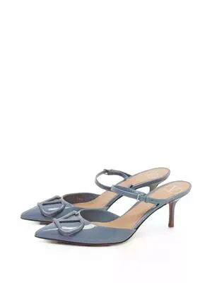 Valentino Garavani Vlogo Patent Leather Pumps - Blue
