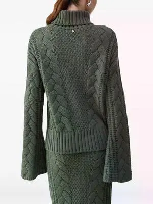 Liu Jo Rhinestone-embellished Cable-knit Sweater - Green