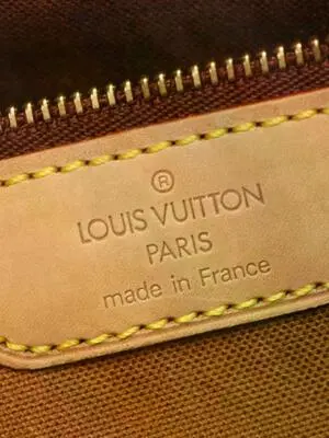 LOUIS VUITTON 2001 Monogram Cabas Mezzo Tote Bag - Brown