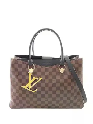 LOUIS VUITTON 2019 Damier Ebene Riverside Satchel - Brown