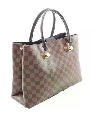 LOUIS VUITTON 2019 Damier Ebene Riverside Satchel - Brown