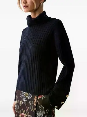 Luisa Spagnoli Mabels Ribbed Button-cuff Sweater