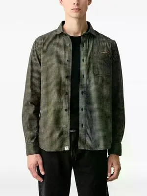 AERONAUTICA MILITARE Gingham Logo-embroidered Shirt