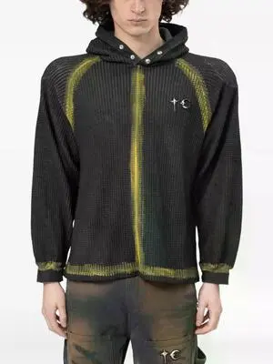 THUG CLUB Bulk Waffle-knit Hoodie - Black
