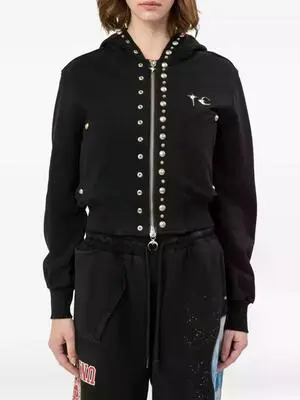 THUG CLUB Tc Studded Cropped Hoodie - Black