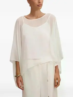EVER NEW Gia Sheer Cape Blouse - White