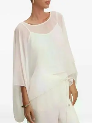 EVER NEW Gia Sheer Cape Blouse - White