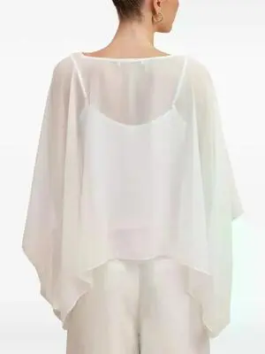 EVER NEW Gia Sheer Cape Blouse - White