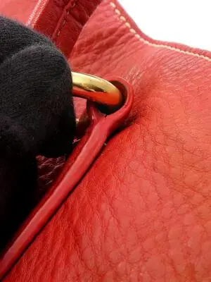 Prada 2000-2010 Vitello Daino Side Zip Tote Bag - Red