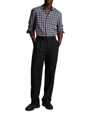 Vince Simmons Plaid Cotton Blend Pocket Shirt