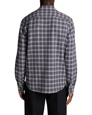 Vince Simmons Plaid Cotton Blend Pocket Shirt