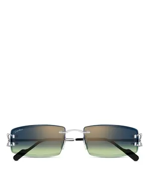 Cartier Rectangular Sunglasses, 56mm