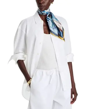 Echo Bookworm Silk Square Scarf - Denim Blue