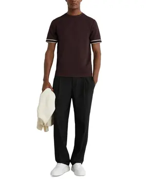 REISS Oscar Textured Piped Tee