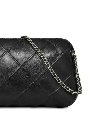 Tory Burch Fleming Distressed Quilted Leather Crossbody