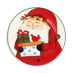 VIETRI Old St. Nick 2026 Limited Edition Salad Plate - Red