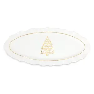 VIETRI Giorno Di Festa Large Oval Bowl - Gold