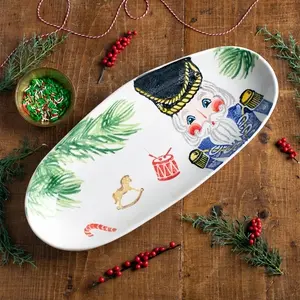 VIETRI Nutcrackers Small Narrow Oval Platter