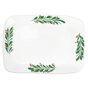 VIETRI Aria Holiday Rectangular Platter - Green