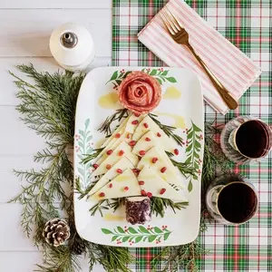 VIETRI Aria Holiday Rectangular Platter