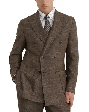REISS Vallance Double Breasted Herringbone Blazer