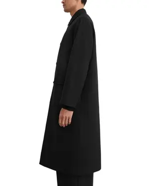 REISS Clyde Wool Blend Zip Through Twill Overcoat