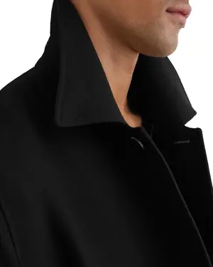REISS Clyde Wool Blend Zip Through Twill Overcoat