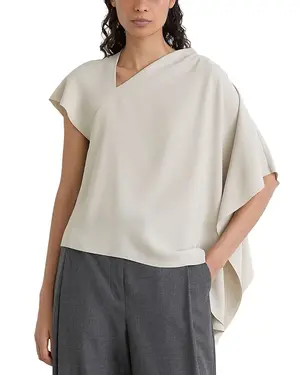 REISS Jade Asymmetric Draped Top
