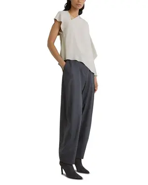 REISS Jade Asymmetric Draped Top