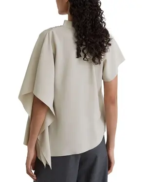 REISS Jade Asymmetric Draped Top